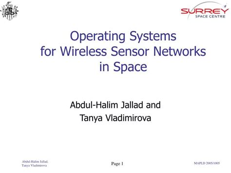 Ppt Operating Systems For Wireless Sensor Networks In Space
