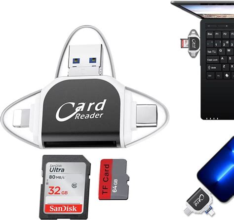 Multi Port 4 In1 Universal Sd Tf Card Reader 4 In 1 Portable Memory Card Reader