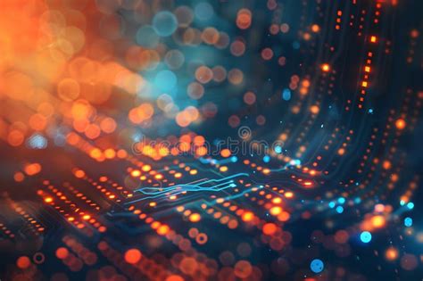 Digital Data Technology Background With Binary Code And Circuit Board Stock Illustration