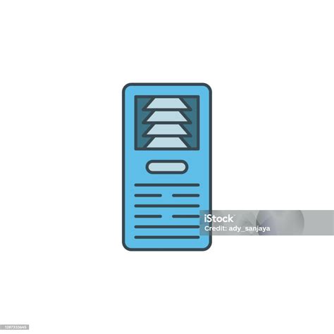 바닥 스탠딩 에어컨 아이콘 색상 선 윤곽 벡터 사인 흰색으로 격리된 선형 스타일 픽토그램 기호 로고 일러스트레이션 편집 가능한 스트로크 픽셀 완벽한 공기조화에 대한 스톡