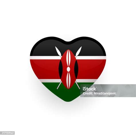 케냐의 국기는 하트 모양입니다 케냐 국기입니다 케냐 공화국 벡터 일러스트 레이 션 0명에 대한 스톡 벡터 아트 및 기타 이미지 0명 국기 기 Istock