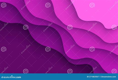 Abstract Pink Color Dynamic Wavy Papercut Overlap Layers Background Stock Vector Illustration