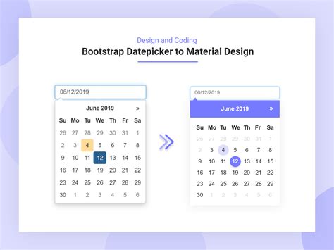 Bootstrap Datepicker To Material Datepicker Design By Kiran Acharya On