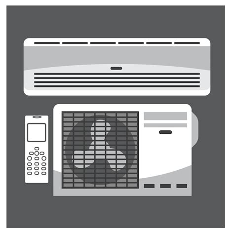 에어컨 흐름 추위 및 열 바람 온도 및 기후 제어 시스템 현실적인 Ac와 프리미엄 벡터