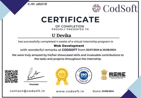 Devika Udayan On Linkedin Webdevelopment Codsoft Internship