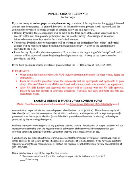 Implied Consent Example Guidance Pdf Informed Consent Institutional Review Board