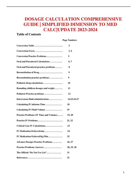 Get Dosage Calculations Right With This Dosage Calculation Comprehensive Guide Simplified