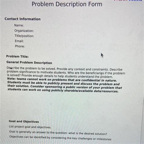 Solved Problem Title General Problem Description Describe Chegg Com