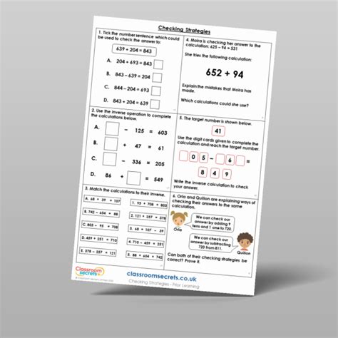 Year 4 Checking Strategies Prior Learning Resource Classroom Secrets