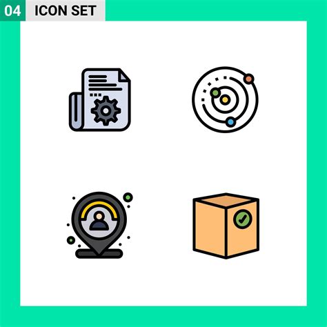 Groupe De Moderne Ligne Remplie Plat Couleurs Ensemble Pour Document Client Outils Plan Tes En