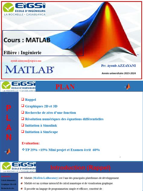 cours matlab 1 pdf système d équations linéaires déterminant