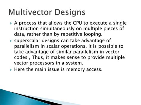 Multivector And Multiprocessor Pptx