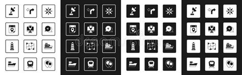 Set Wind Rose Monitor With Location Marker Travel Planning Calendar Radar Infographic Of