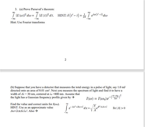 3 A Prove Parseval S Theorem Chegg Com