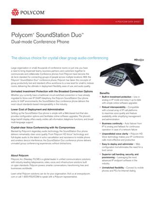 Polycom Soundstation Duo Data Sheet PDF