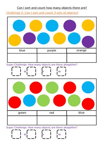Ks1 Maths Counting And Sorting Objects Teaching Resources