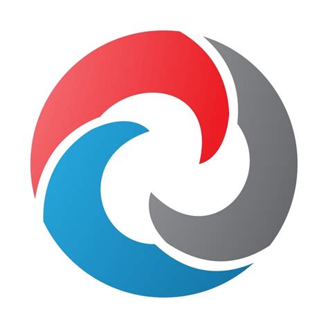 빨간색과 파란색 물결 모양의 문자 O 아이콘 프리미엄 벡터