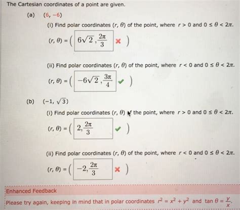 solved the cartesian coordinates of a point are given 6