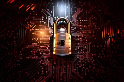 Premium Ai Image Lock With Circuit Pattern Concept Of Data Security