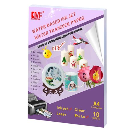 워터 슬라이드 데칼 전사 용지 투명 흰색 투명 인쇄용 워터 슬라이드 A4a5 크기 Diy 데칼 선물 공예 Cera