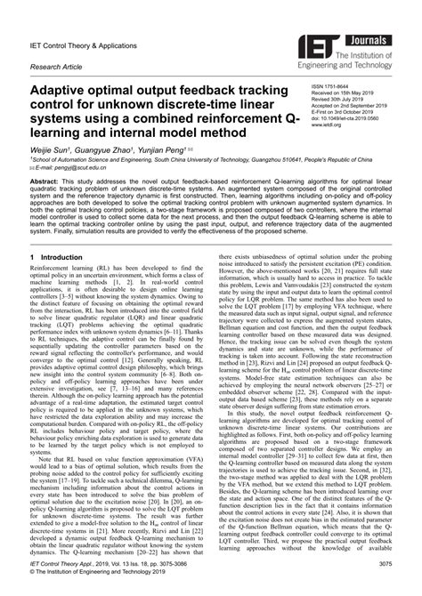 Pdf Adaptive Output Feedback Tracking Control For Unknown Discrete