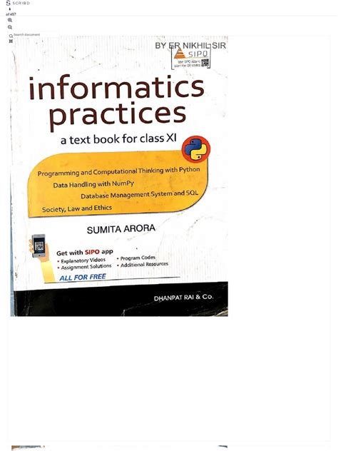 Information Practices Ip Class 11 Sumita Arora Full Book High Quality Pdf