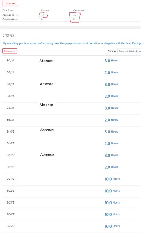 Overtime Calculation On Day With Absence Hours — Cloud Customer Connect