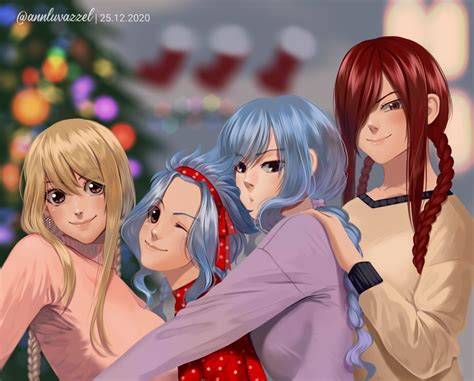 Lucy Heartfilia Erza Scarlet Juvia Lockser And Levy Mcgarden Fairy Tail Drawn By Annlu