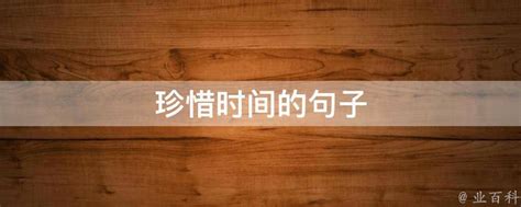 珍惜时间的句子 业百科