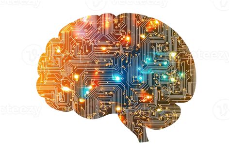 A Glowing Brain Design Featuring Intricate Circuits Illuminated By Colorful Lights 53964115 Png