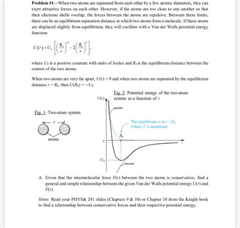 Solved Problem 1When Two Atoms Are Separated From Each Chegg Com