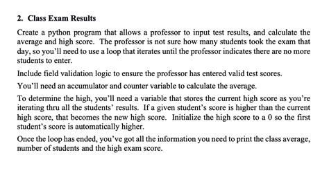 Solved Class Exam Results Create A Python Program That Chegg