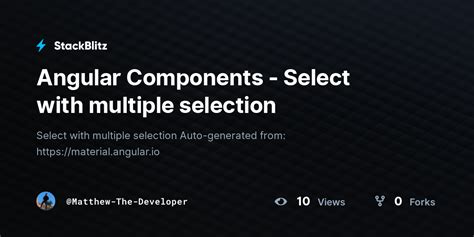 Angular Components Select With Multiple Selection Stackblitz