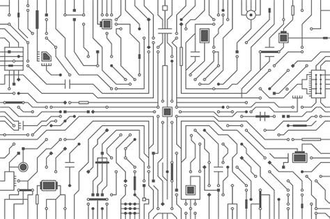 회로 기판 배경 Cpu 마이크로칩 추상적인 도체 구성표 및 기타 회로 구성 요소 컴퓨터 마더보드 디지털 추상적 배경 회로판에 대한 스톡 벡터 아트 및 기타 이미지 Istock