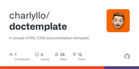 Github Charlyllodoctemplate A Simple Htmlcss Documentation Template