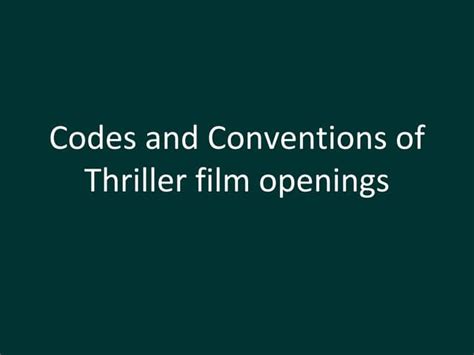 Codes And Conventions Ppt