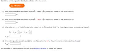 Solved Consider A Normal Population Distribution With The
