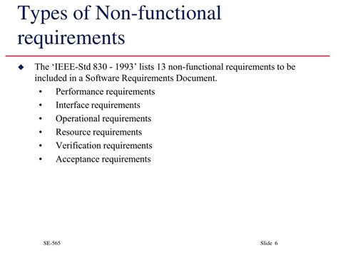 Ppt Se 565 Software System Requirements Non Functional Requirements
