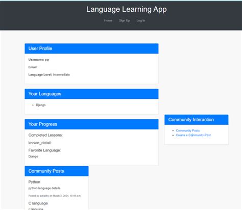 language learning app using django geeksforgeeks