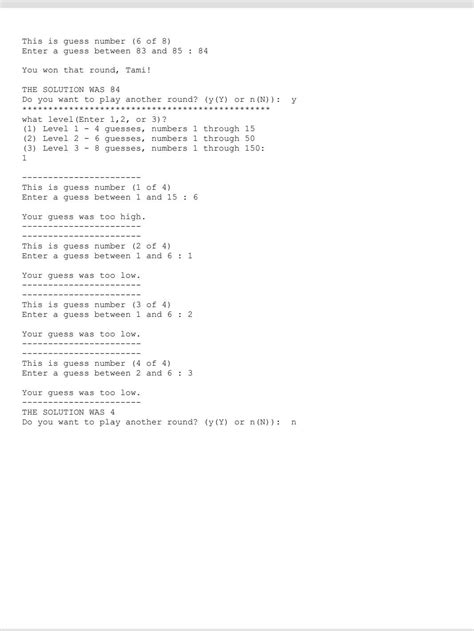 Solved Cop 2014 Program O Number Guess Game Assignment