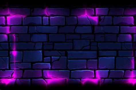 Brick Wall With Neon Light Effect Graphic By Motin · Creative Fabrica