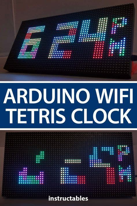 Arduino Wifi Tetris Clock Arduino Wifi Arduino Arduino Projects Diy