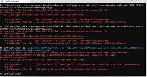 Dúvida Caminho No Powershell Deu Erro E Fiz Igual O Professor