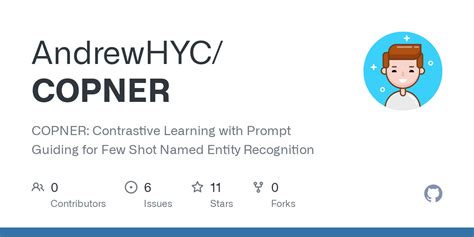 Github Andrewhyc Copner Copner Contrastive Learning With Prompt Guiding For Few Shot Named