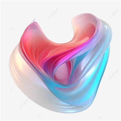 3d Rendering Multicolored Flowing Abstract Iridescent Shape Ai Generated Gradient Iridescent