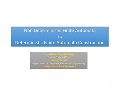 Lecture 61 Nfa To Dfa Toc And Compiler Design Pdf