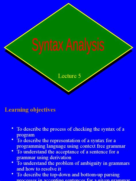 G52cmp Compilers Syntax Analysis Pdf Parsing Grammar