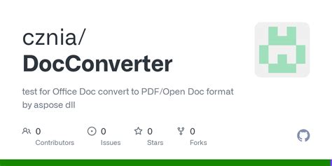 GitHub Cznia DocConverter Test For Office Doc Convert To PDF Open Doc Format By Aspose Dll