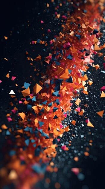Premium Ai Image Abstract Triangles Particle Colorful Background