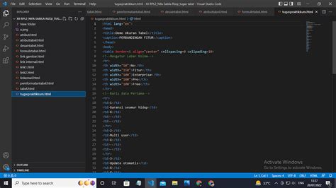 Salah Satu Cara Membuat Tabel Di Visual Studio Code Nifa Sabila Rizqi